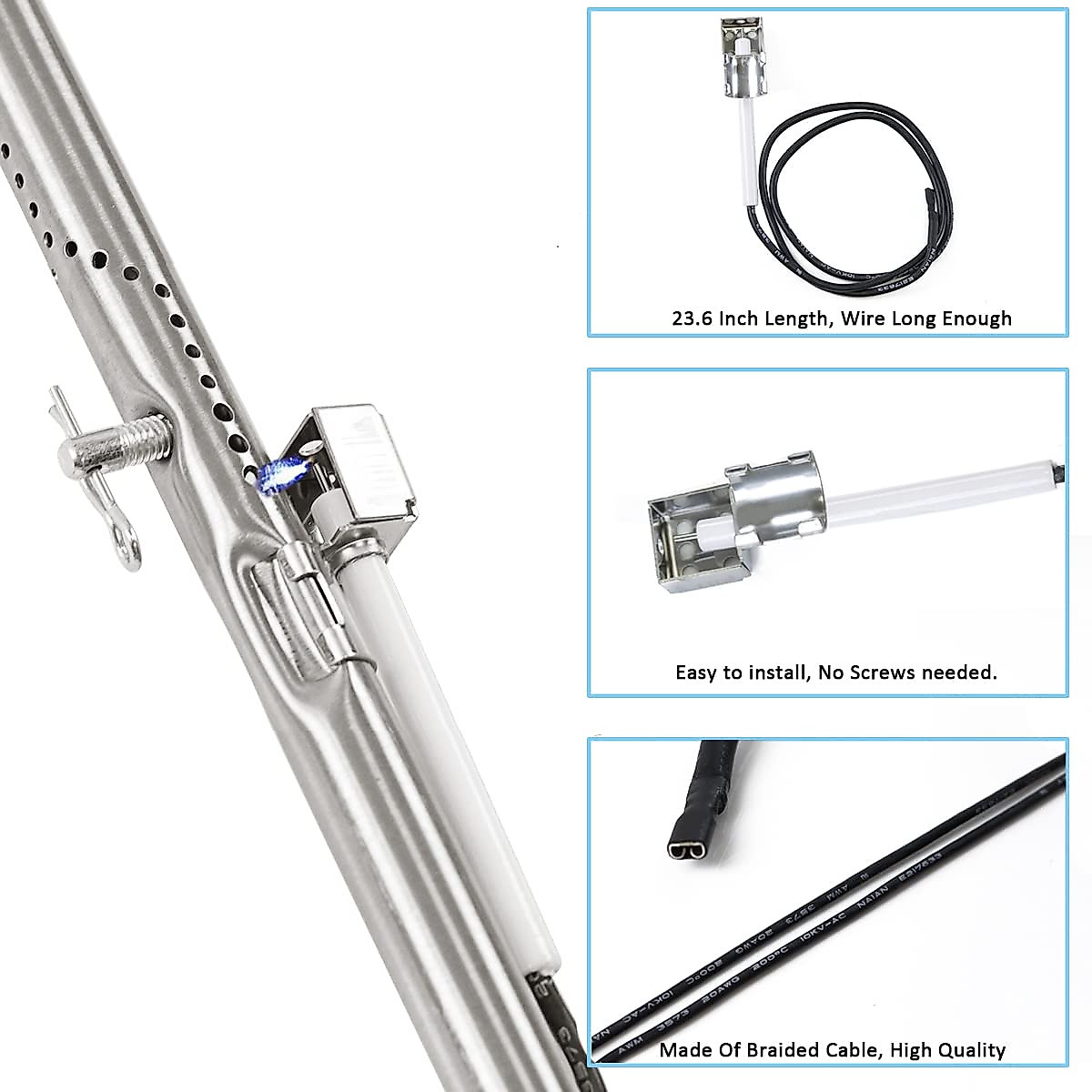 Grill Replacement Parts for Charbroil Performance 4 Burner 463342119, 463332718, 463347017, 463361017, 463673017, 463376018P2, G470-5200-W1 Burner G470-0004-W1A Heat Plate for 463342119, 463332718