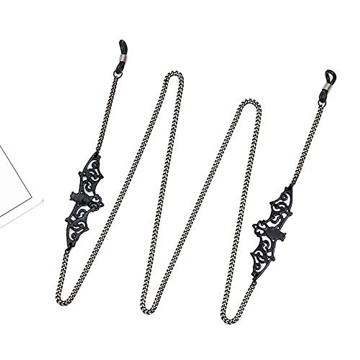 HAISENGO Black Bat Glasses Chain for Women Men Kawaii Eyeglasses Chain Holder Strap Cord for Sunglasses Eyewear (black bat)