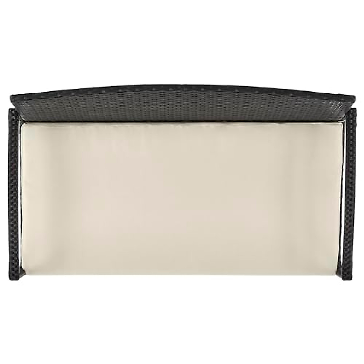 Manhattan Comfort Noli 4-Piece Patio Conversation Set, Outdoor Furniture Made of Steel Rattan | Includes 2 Modern Armchairs, Loveseat, Tempered Glass Coffee Table, Removable Waterproof Cushions, Cream