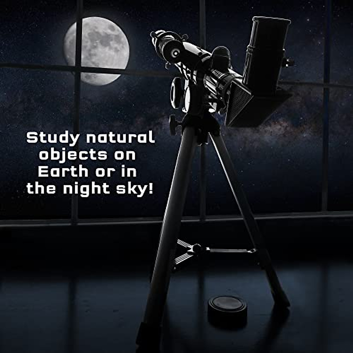 The Thames & Kosmos Telescope Essential STEM Tool | Childrens Refractor Telescope with 100x Magnification & Built-in Compass | Classic Scientific Device for Astronomical & Terrestrial Observations