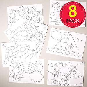 Baker Ross AR571 Sand & Glitter Art Pictures - Pack of 8, for Children to Decorate and Display, Ideal Kids Arts and Crafts Project for School or at Home