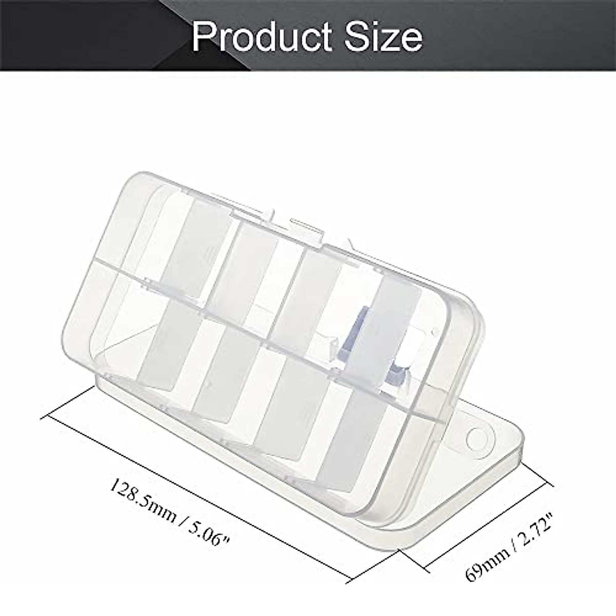 Auniwaig Plastic Jewelry Organizer Box, 10 Grids Jewelry Organizer Plastic Bead Storage Container with Adjustable Dividers, for Beads, Jewelry, Fishing Hook, Letterboard Letters and Small Parts