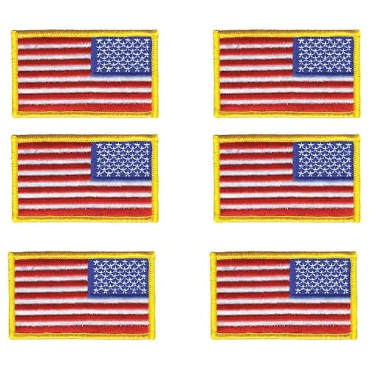 6 Pack Hero's Pride Tactical American Flag Patches - 3-3/8" x 2" Embroidered USA Uniform Emblem Patch - Sew On Designed for Military and Tactical Clothing - Reverse USA Flag (6 Pieces)