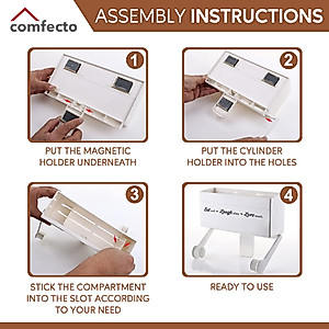Magnetic Paper Towel Holder for Refrigerator with Storage Shelf, Kitchen Organizer Rack Fit Regular to Huge Paper Towel Roll with 4.4 lbs Capacity, Mounts Securely on Fridge and Metal Surfaces