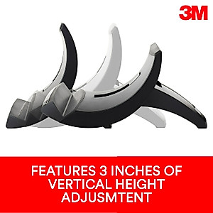 3M Laptop Stand, Raise Screen Height to Reduce Neck Strain, Vertical Design Allows You to Bring Screen Closer, Compact Foot Print Saves Desk Space, Non-Skid Base Keeps Laptop Secure, Black (LX550)