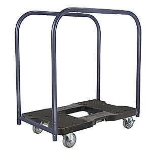SNAP-LOC, Heavy Duty Moving Dolly 4 Wheels, 1,500 lb with Panel Bars, 4 Inch Casters, Dollies for Moving Cargo, E Strap Attachment Included, Black