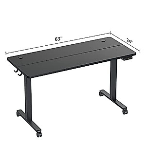 BANTI 63'' Electric Standing Desk,Adjustable Height Stand Up Desk,Sit Stand Home Office Desk, Black Top