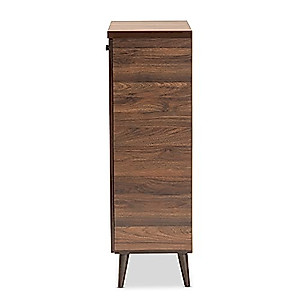 Baxton Studio Salma Shoe Cabinet, Walnut Brown