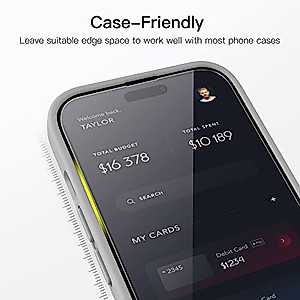 JETech Full Coverage Screen Protector for iPhone 14 Pro 6.1-Inch (NOT FOR iPhone 14 Pro Max 6.7-Inch), 9H Tempered Glass Film Case-Friendly, HD Clear, 3-Pack