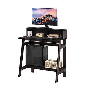 Furinno Simplistic A Frame Computer Desk, Dark Walnut
