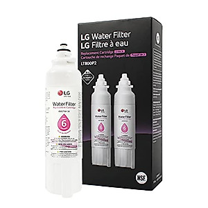 LG LT800P2 6-Month / 200 Gallon Refrigerator Replacement Water Filter, 2 Count (Pack of 1), White