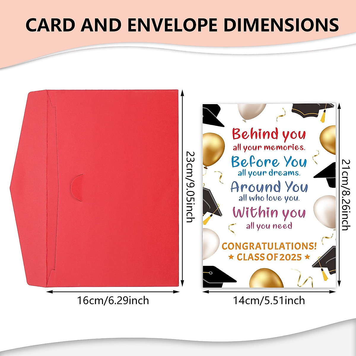 ARKUKU 2025 Graduation Card for Him Her, Graduation Card for High School College, Class of 2025 Card Gift, 2025 Graduation Card, Inspirational Congratulation Card for High School College Graduation