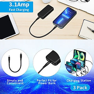 [Apple MFi Certified] Short USB-C to Lightning Cable (3Pack 0.6FT), iPhone Fast Charger Power Delivery Charging Nylon Braided Cord High Speed Data Sync for iPhone 14 13 12 11Pro XS XR X 8 iPad (Black)