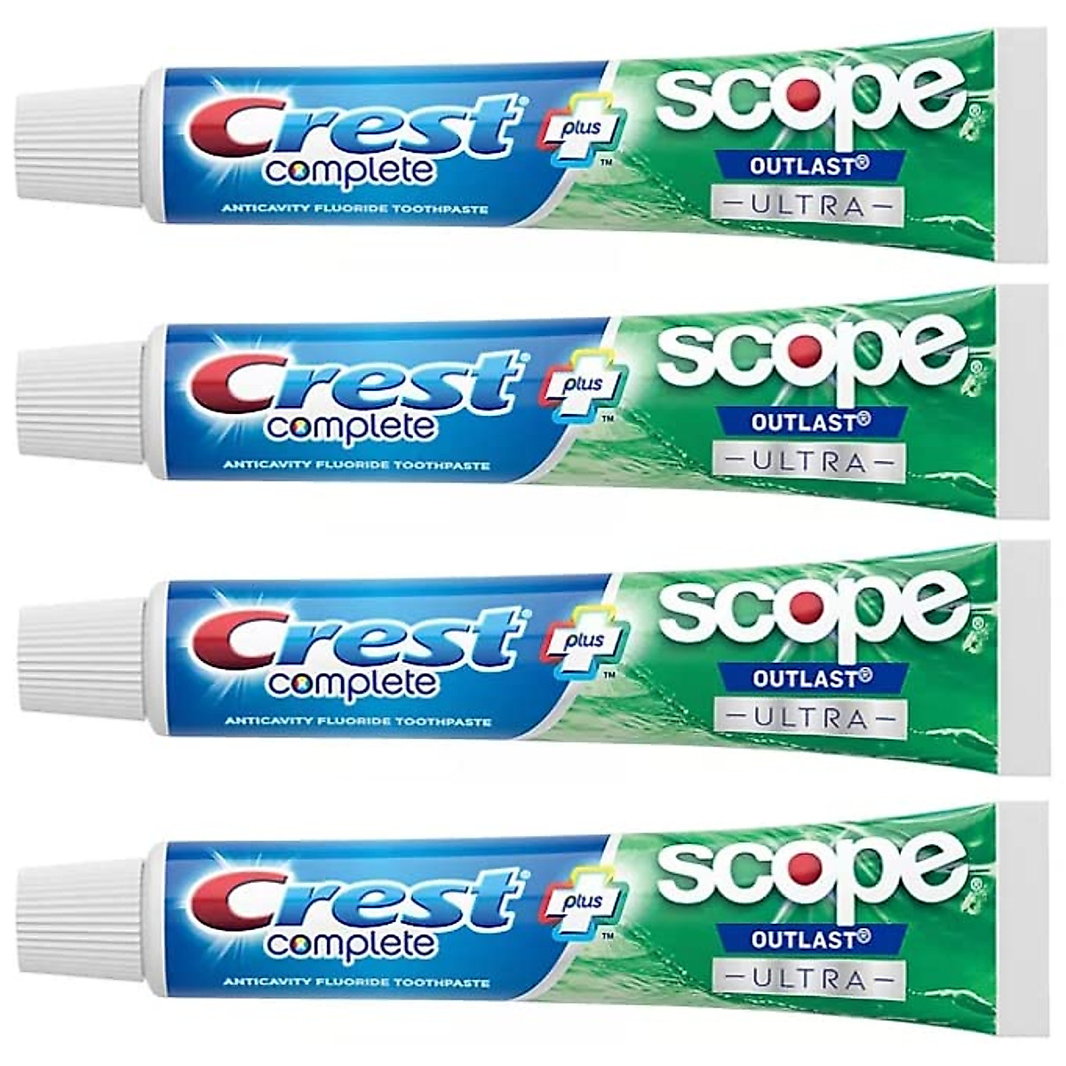 Crest Complete Whitening Plus Scope Outlast Ultra Toothpaste 6.5 oz (184g) - Pack of 4