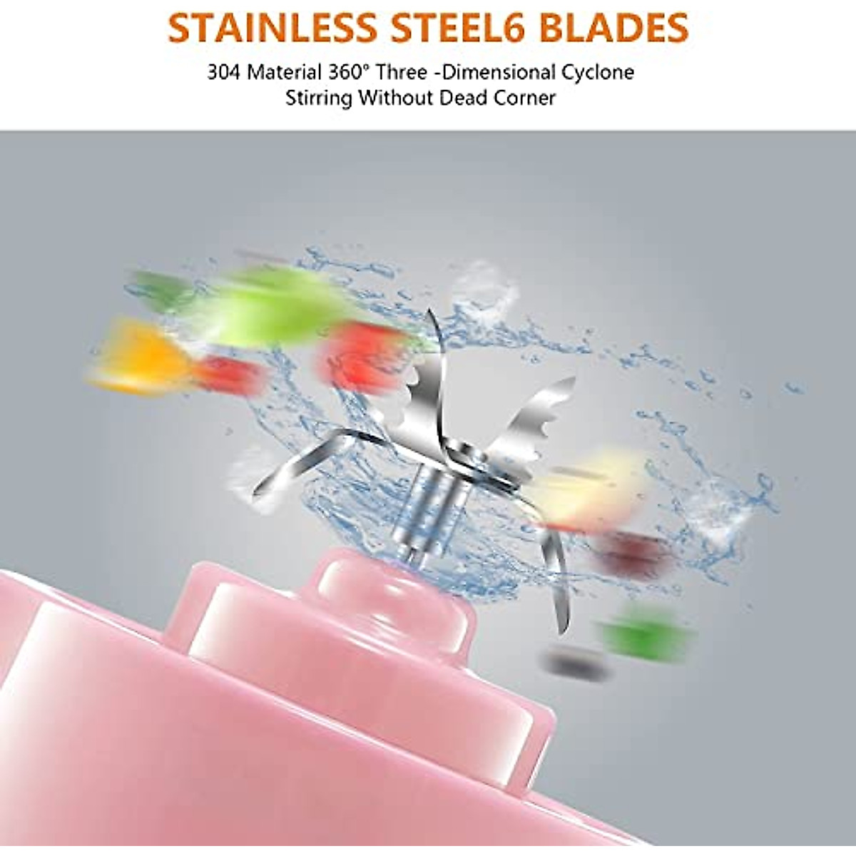 Portable Blender, Personal Size Blender for Smoothies and Shakes Mini Juicer Cup, USB Rechargeable Mini Fruit Juice Mixer(pink)