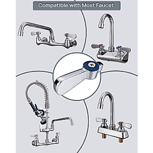 Phivan Commercial Faucet Parts Kitchen Faucet Handle Replacement Kit - Lever Handles 0.43" Round Stem Hole Fits Most 3/8" Shaft, Ideal for Kitchen, Laundry, Restaurant, and Industrial Use (Blue)