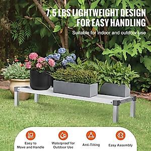 VEVOR Aluminum Dunnage Rack, 48” x 14” Commercial Food Floor Rack, 8” Off The Floor, 1000 lbs Capacity All-Welded Aluminum Storage Rack, for Storage in Restaurants, Kitchens, Garages and Vehicles