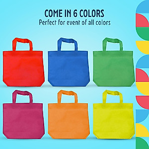 Dazzling Toys 12 Reusable Tote Bag, Large Gift Bags With Handles | Eco Friendly Party Favor Bags - Useful Kids & Adult Party Favors, Reusable Grocery Bags, Goodie Bags & Birthday Gift Bag Valentines