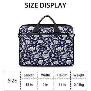 Flower Tree Print Laptop Computer Bag Waterproof Shoulder Messenger Bag 13-15 inch Durable Laptop Tote Bag with Shoulder Strap Handle Lightweight Crossbody Briefcase