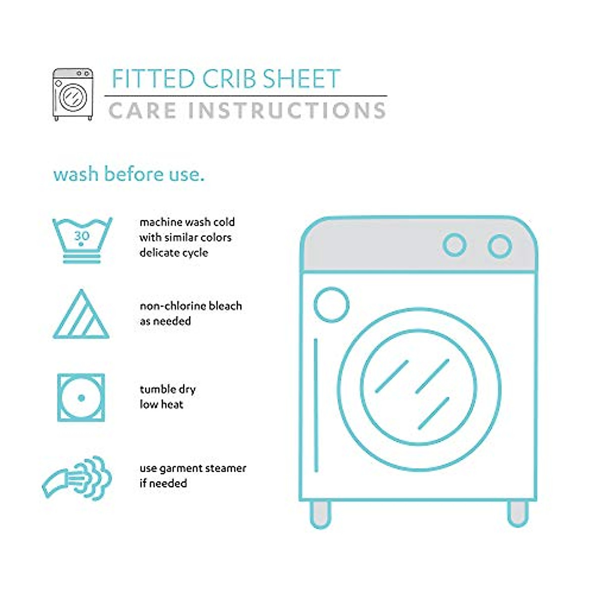 Lush Decor Baby Seaside Starfish Organic Cotton 2 Pack Fitted Crib Sheet, Blue, 52" L x 28" W + 9" Drop