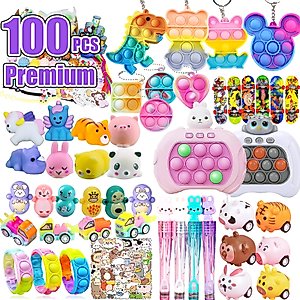 Premium Party Favors Include Fast Push Game for Kids 4-10,100 PCS Birthday Party Toys,Goodie Bag Stuffers,Treasure Box Toys for Classroom Prizes,Carnival Prizes,Pinata Filler,Treasure Chest Bulk Toys