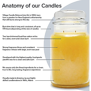 Village Candle Beachside Large Glass Apothecary Jar Scented Candle, 21.25 oz, Light Blue