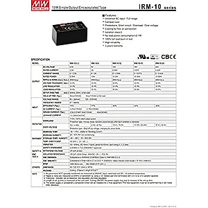 Industrial Open Frame 10.2W 12V 0.85A IRM-10-12 Meanwell AC-DC SMPS IRM-10 MEAN WELL Switching Power Supply