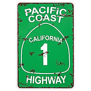 Pacific Coast Highway Tin Sign 8 x 12in