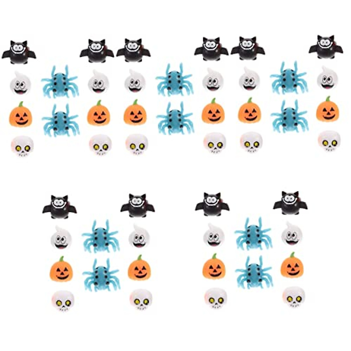 Hohopeti 50 pcs Light Kids Toy Fillers Party Flashing Goodies Treats Favors Pumpkin Dark LED Ghost Toys Goodie Glowing for in Random Halloween and Rings Supplies The Glow Spider Prizes