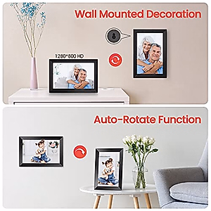 Frameo 10.1 Inch WiFi Digital Picture Frame, 1280x800 HD IPS Touch Screen Photo Frame Electronic, 32GB Memory, Auto-Rotate, Wall Mountable, Share Photos/Videos via Frameo App from Anywhere 2 Pack