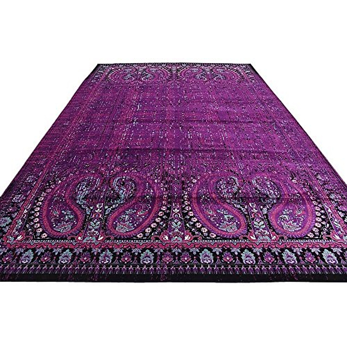 Unique Loom Imperial Collection Paisley, Distressed, Border, Vintage, Modern, Abstract Area Rug, 8 ft x 11 ft 6 in, Lilac/Black