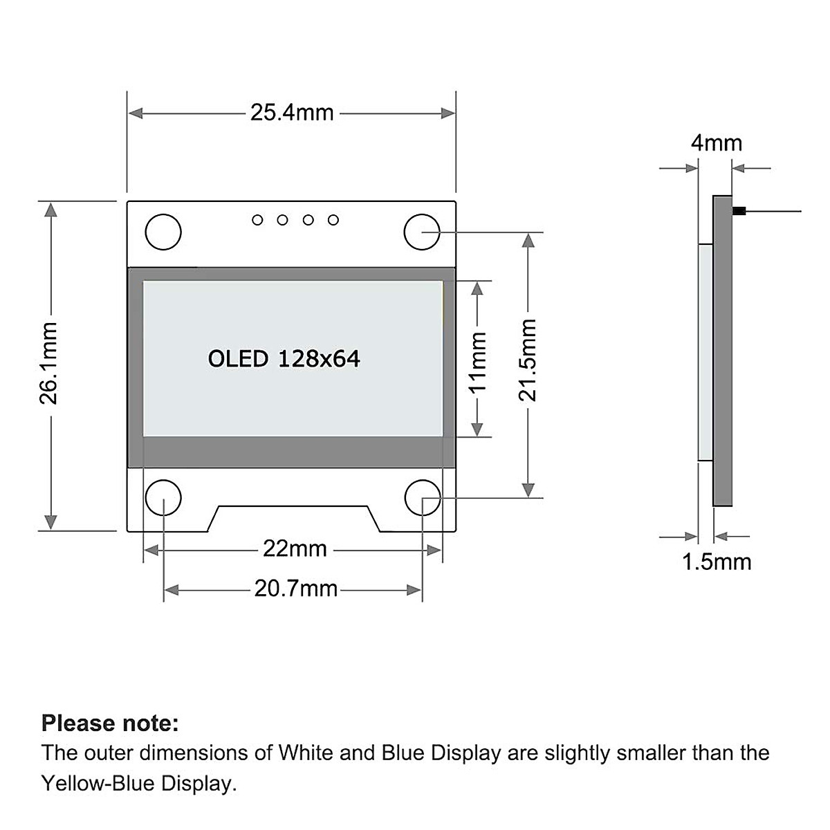 IZOKEE 0.96'' I2C IIC 12864 128X64 Pixel OLED LCD Display Shield Board Module 4 Pin for Arduino for Raspberry Pi (Pack of 3pcs, White-IIC)