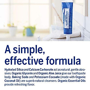 Dr. Bronner’s - All-One Toothpaste (Peppermint, 5 ounce) - 70% Organic Ingredients, Natural and Effective, Fluoride-Free, SLS-Free, Helps Freshen Breath, Reduce Plaque, Whiten Teeth, Vegan