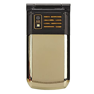 Heayzoki Clamshell Seniors Phone, 2G Large Screen Unlocked Flip Phone for Seniors, Long Standby Flip Phone Dual SIM Elderly Mobile Phone with 3800mAh Battery(Gold)