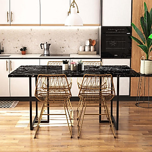 CosmoLiving by Cosmopolitan Astor Dining Table, Black, 64 in x 36 in x 30 in