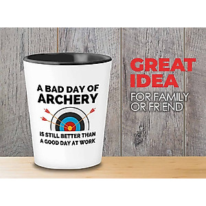 Archery Shot Glass 1.5oz - A bad day of archery - Archery Shot Trainer Crossbow Compound Bow Hunting Arrow
