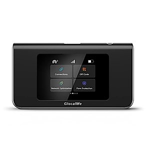 GlocalMe Mini Turbo 4G LTE Mobile Hotspot with Global 1GB & Local 10GB Data, Portable WiFi Hotspot for Travel in 200+ Countries, No SIM Card Needed, 10 Devices Connected (Black Mini Turbo)