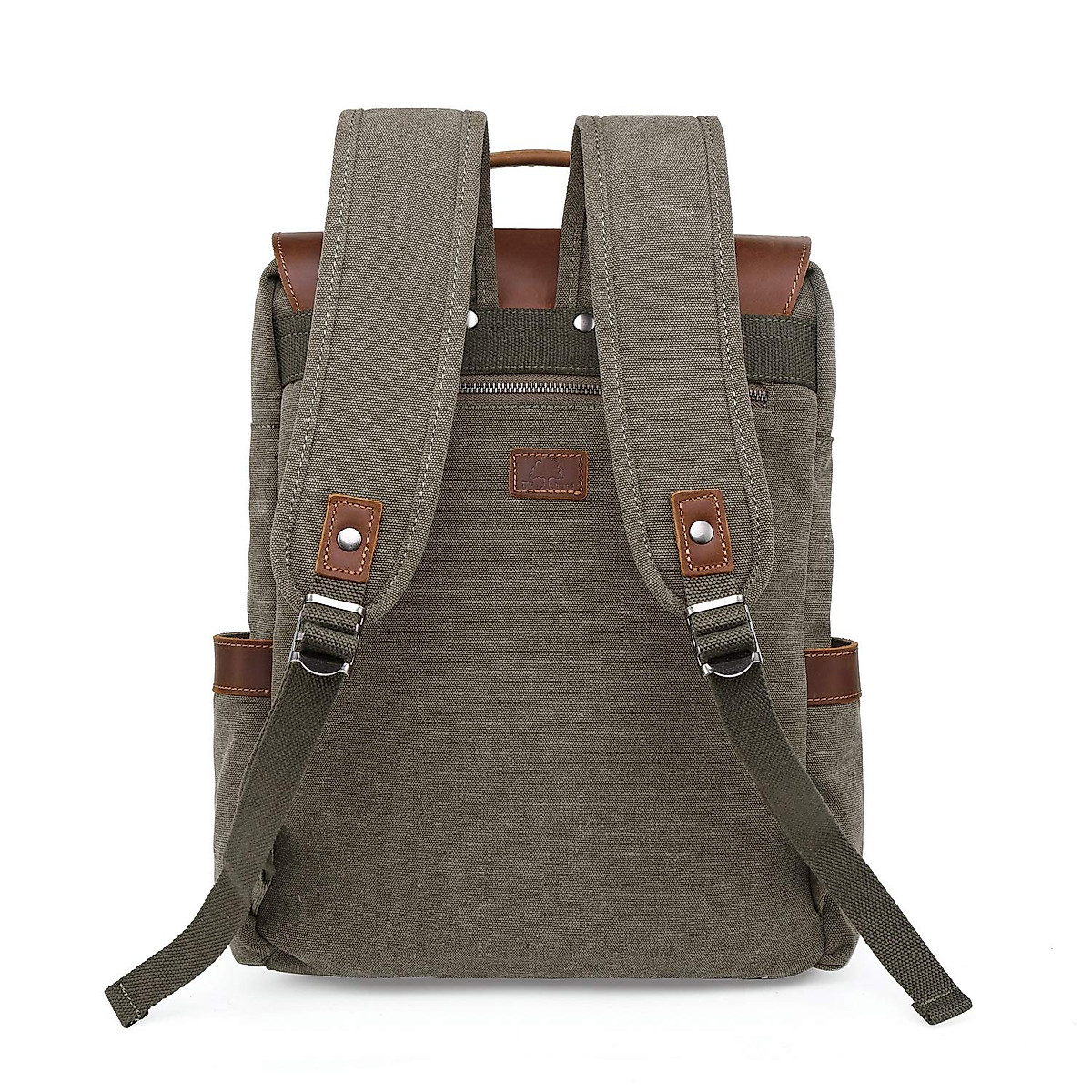 TSD Brand Valley Hill Canvas Backpack (Olive)