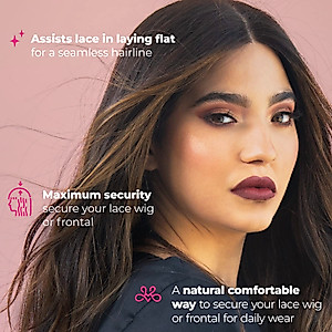 Milano Adjustable Elastic Wig Band with Hooks for Secure Fit & Comfort for Wigs and Lace Front Wigs - Wig Strap, Headband, & Wig Grip Accessories, Black