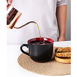 AmorArc 24 oz Soup Mugs with Handles, Jumbo Ceramic Bowls Mugs Set with handles for Coffee Cereal Cappuccino Snacks, Microwave&Dishwasher safe Soup Cups for Meal-Multicolor