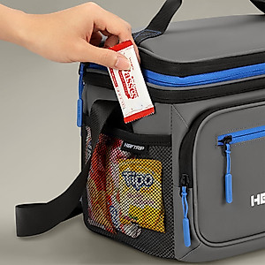 HEYTRIP Expandable Insulated Lunch Box 24 Can Double Deck Cooler Bags Leakproof Lunch Bag for Man Large Lunch Cooler for Camping Travel Picnic(Grey)
