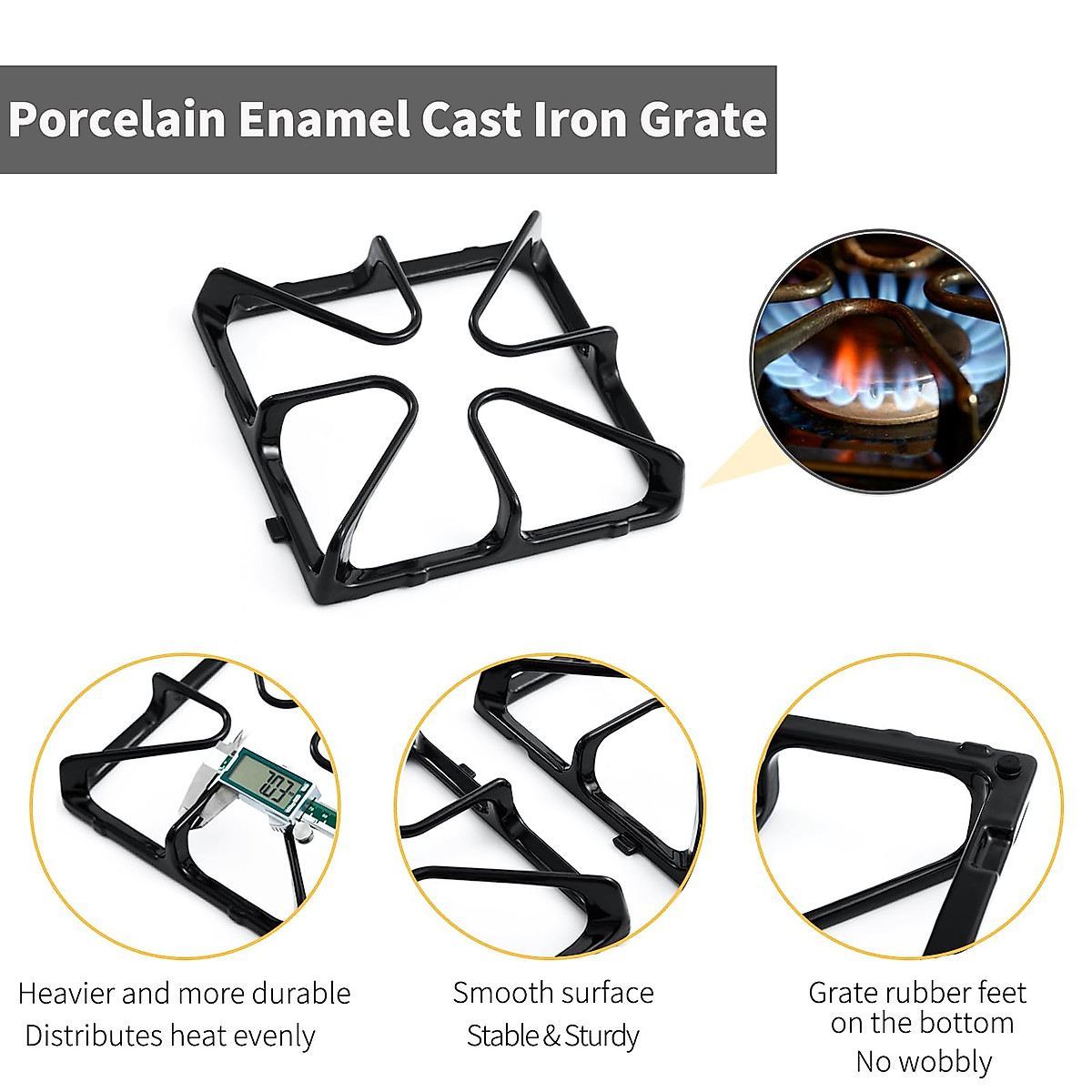 WB31K10034 Grate Replacement Parts For GE Burner Grate Stove Parts General Electric Gas Range Parts Stove Surface Top Grate Cast Iron Rack 1 Pack