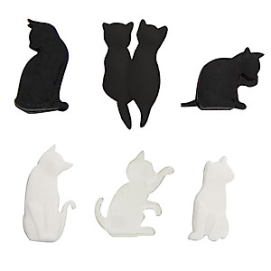 Libcflcc Heat-Resistant Silicone Tea Bag Clips Set of 6 Cartoon Cat-Shaped Reusable Holders for Bags Drink Markers Food 6pcs