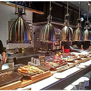 Commercial Food Warmer Stainless Steel Buffet Heat Lamp, Cafeteria Heating Lights Height Adjustable, 360mm