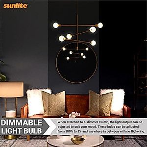 Sunlite G16.5 Incandescent Clear Globe Light Bulb, 25 Watts, 180 Lumens, 120 Volts, Candelabra E12 Screw Base, Title-20 Compliant, 2600K Warm White, 12 Pack