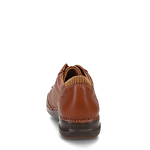 Clarks Women's Appley Tie Oxford, Dark Tan Leather, 8.5