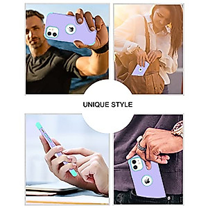BENTOBEN iPhone 12 Mini Case, Phone Case iPhone 12Mini, Heavy Duty 2 in 1 Full Body Rugged Shockproof Protection Hybrid Hard PC Bumper Drop Protective Girls Women Boy Men 12 Mini 5.4 Cover,Purple/Mint