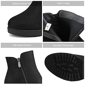 DREAM PAIRS Womens Black Chunky Heel Ankle Boots Platform Booties Size 7 B(M) US Z0EY-2, Black/2
