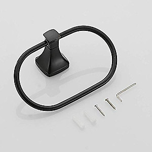 BESy Oil Rubbed Bronze Toilet Tissue Paper Holder with BESy Adhesive Brass Clothes Hook Single Towel Hook for Bathroom Kitchen Garage Square Style Robe Hook Coat Hook Hat Hook