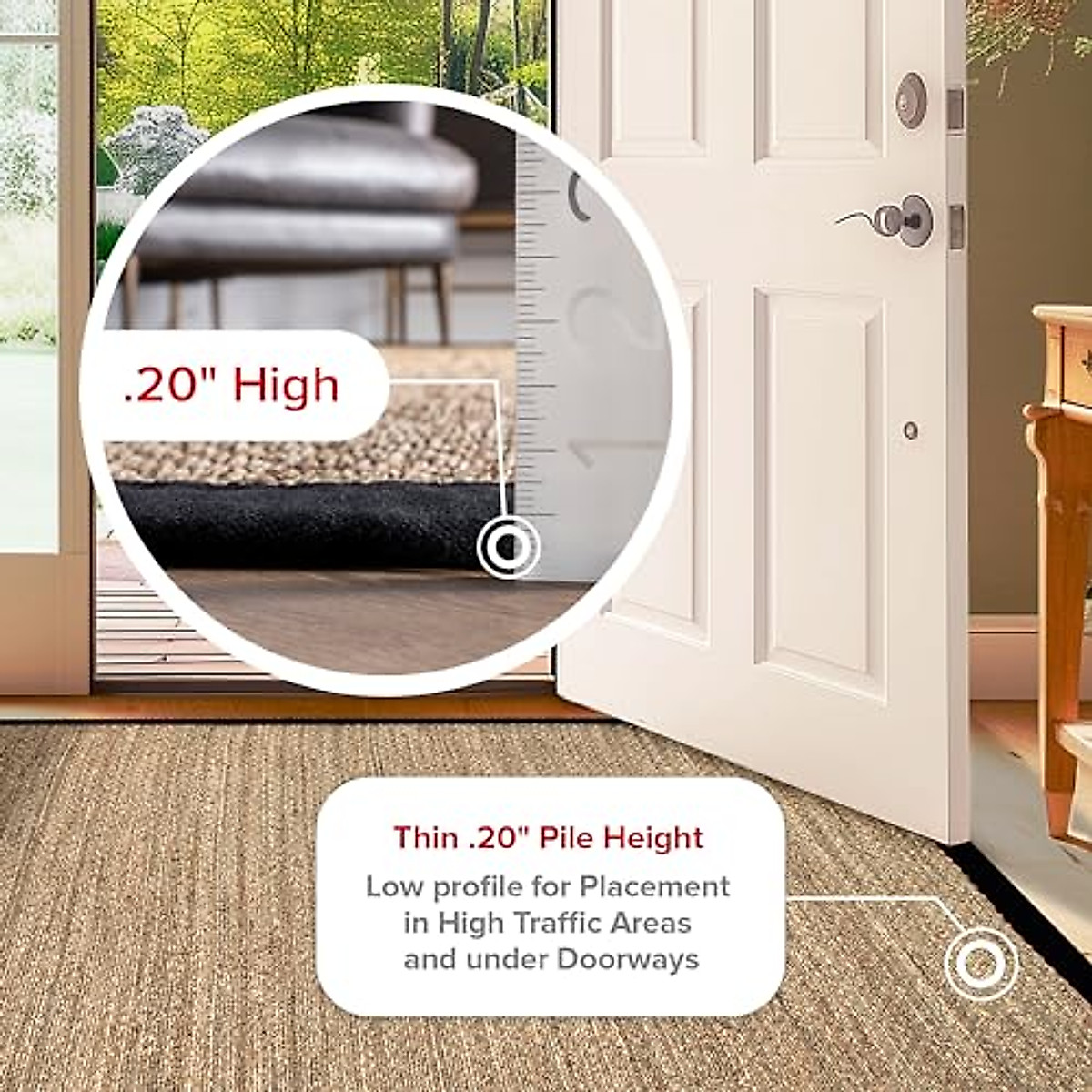 nuLOOM 3x5 Elijah Seagrass Area Rug, Black, Solid Farmhouse Style, Cotton Bordered, Basketweave, Natural Fiber, For Bedroom, Dining Room, Living Room, Hallway, Office, Kitchen, Entryway